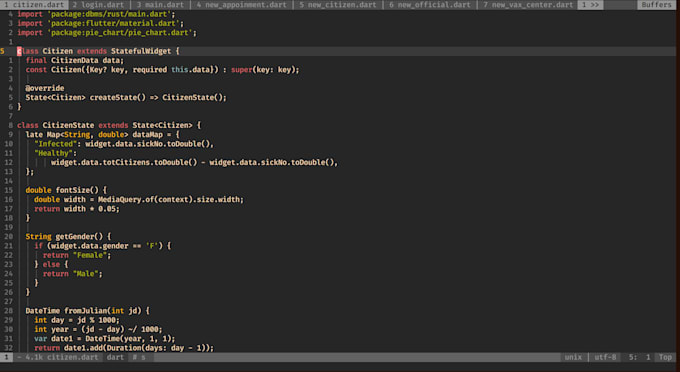 Write a performant desktop gui program for linux using flutter and rust ...
