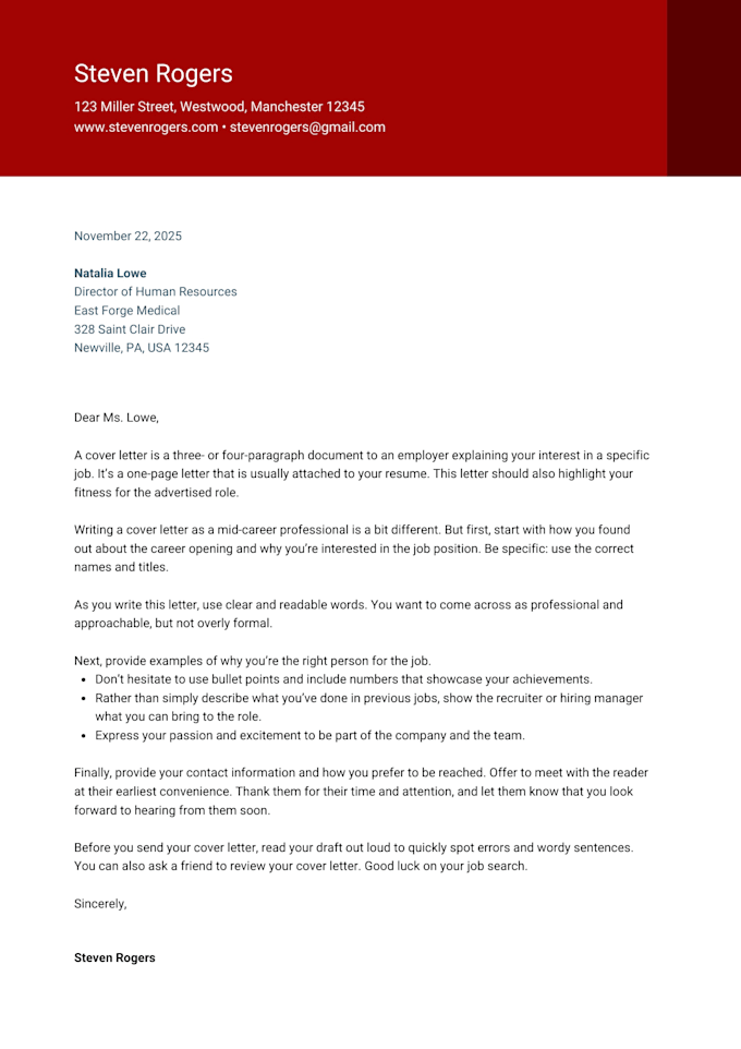 Write a professional personalized cover letter for you by Mindreader204 ...