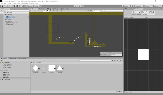 Make a simple 2d game with no sprites or animation on unity by Master ...