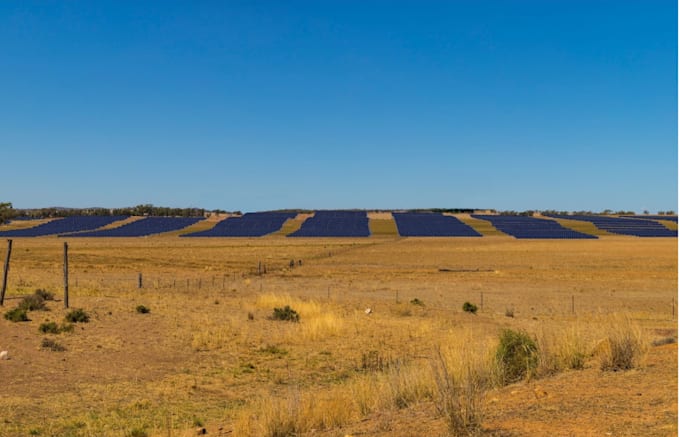 Provide a visualization of solar farm landscape before and after ...