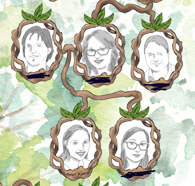 Make you a digital family tree by Amberwatercolor | Fiverr