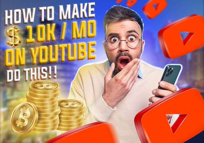 Design attractive crypto youtube thumbnail by Decozouhir | Fiverr