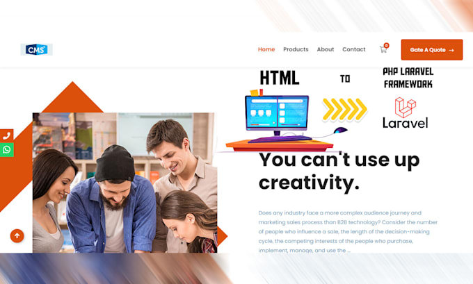 Convert your html template page to laravel 8 by Sastrakom | Fiverr
