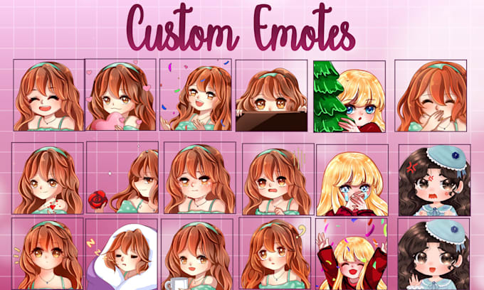 Create cute chibi custom twitch or discord, mixer emotes by Huyensunny ...