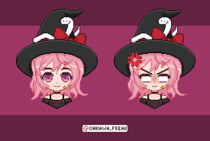 Do pixel art bust pngtuber for you in my style by Ohkawa_freak | Fiverr