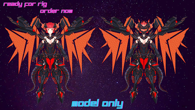 Create a profesional live2d mecha model for your vtuber by Etherkei ...