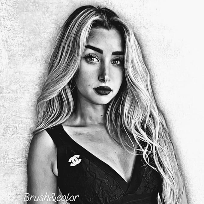 Draw digital portrait logo tshirt design photoshop editing by ...