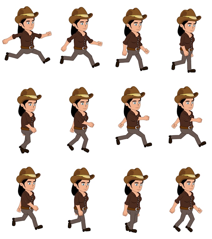 Create 2d game character and sprite sheet animation by Muhammad_sid ...