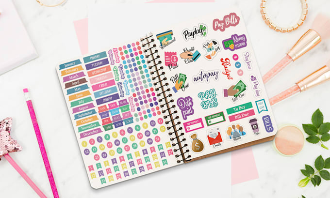 Modern custom planner sticker and journal sticker design by Colorpix65 ...