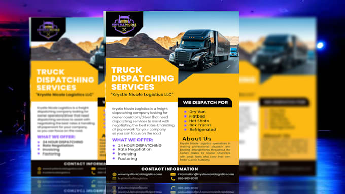 Do trucking dispatching, logistics and freight broker flyer by Em ...