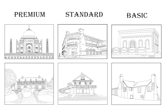 Draw detailed building line art and product line art by Designhut247 ...