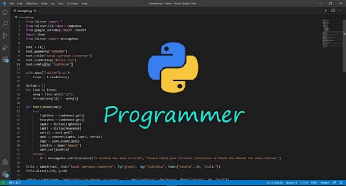 Create custom python programs or projects by Saadzafar99 | Fiverr