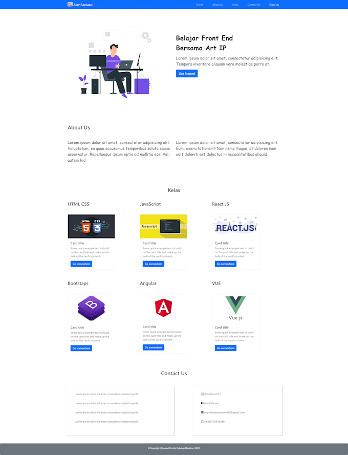 Create design modern responsive website html css bootstrap by Arifrahman21 | Fiverr