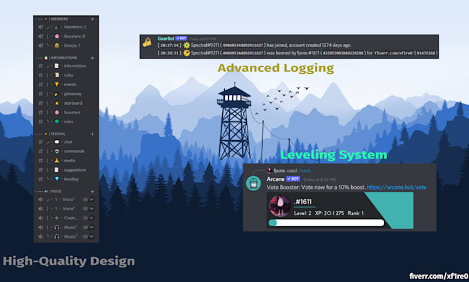 Setup an advanced discord server by Xf1re0 | Fiverr