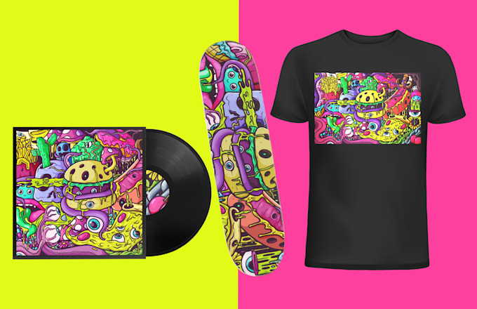 Create trippy art for album cover, stickers, tshirt by Rayarmas | Fiverr