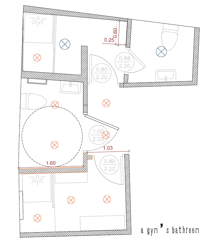 2d and 3d bathroom interior design and renders by Annamrgu | Fiverr