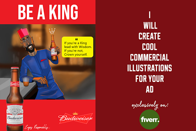 Create cool commercial illustrations for your ad by Nnescographixs | Fiverr