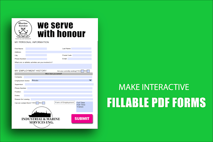 Make interactive fillable pdf form by Mazharulhaqq | Fiverr
