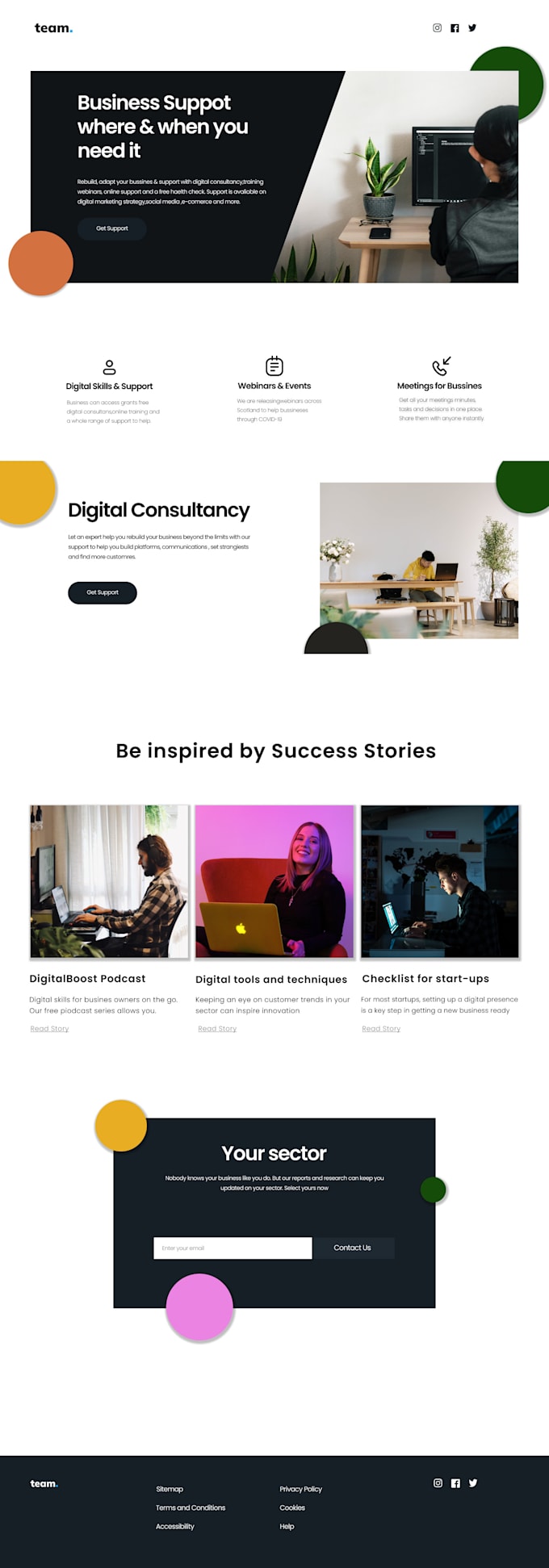 Create modern,trendy website design in figma by Holotsvan | Fiverr