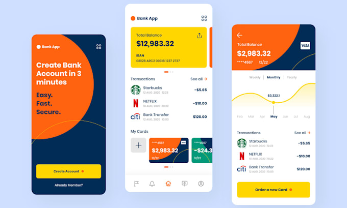 Create eye catching ui ux design for your website or mobile app by ...