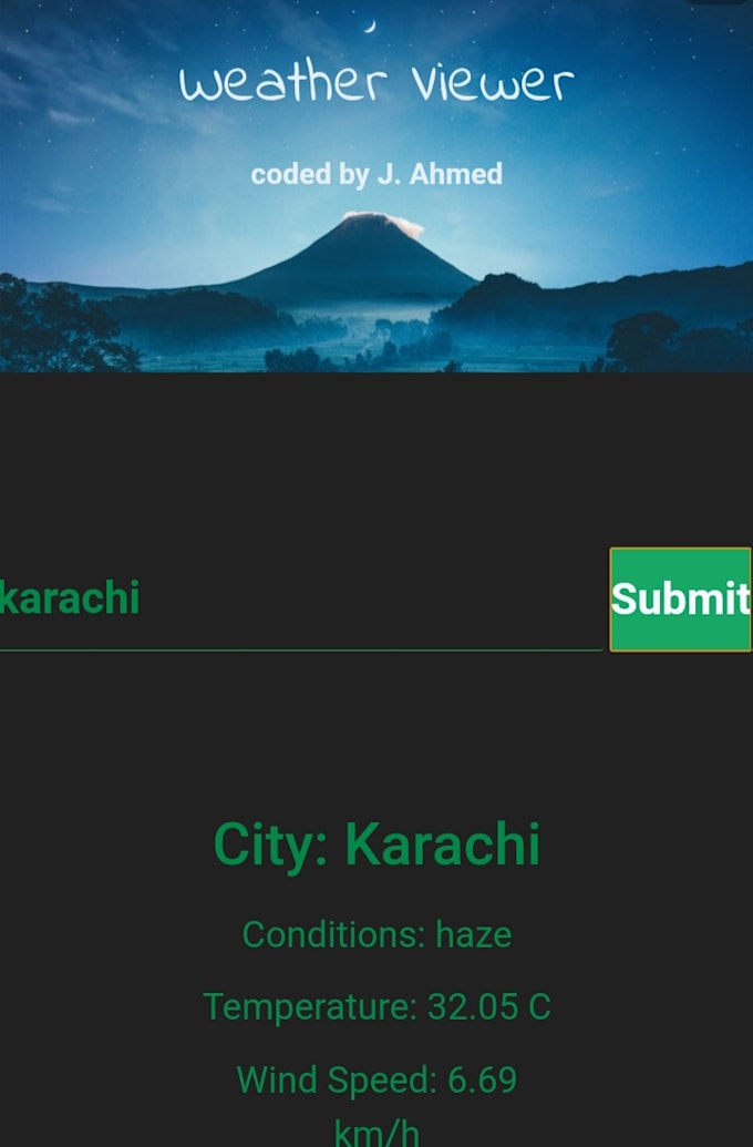 Build weather app for your website by Jaleelahmed322 | Fiverr