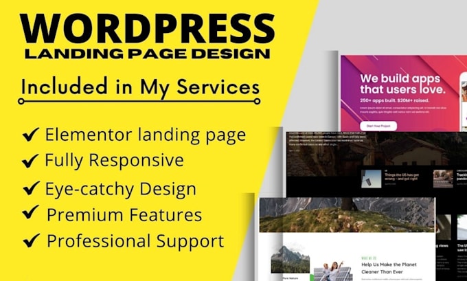 Design modern responsive wordpress landing page using elementor pro by ...