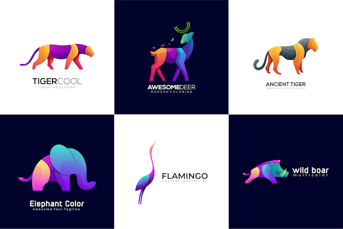 Make an unique animal logo design colorful and gradient by Mhamadhff ...