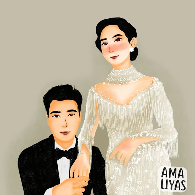 Draw your face into soft cartoon illustration by Yasmineamaliar | Fiverr