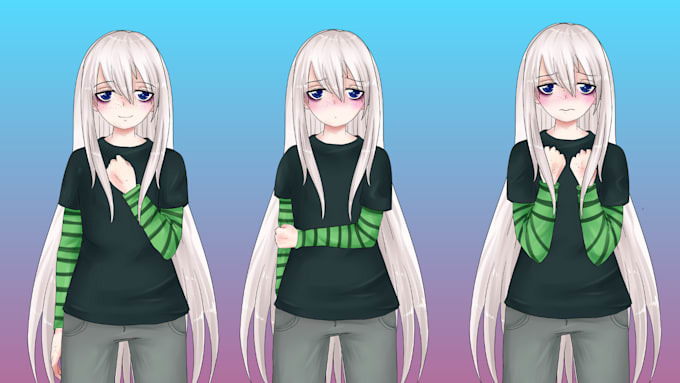 Draw character sprites for a visual novel by Squ1dcrossing | Fiverr