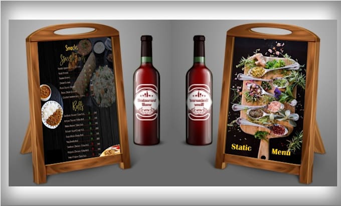 Design chalkboard restaurant menu, digital menu, static tv screen menu ...