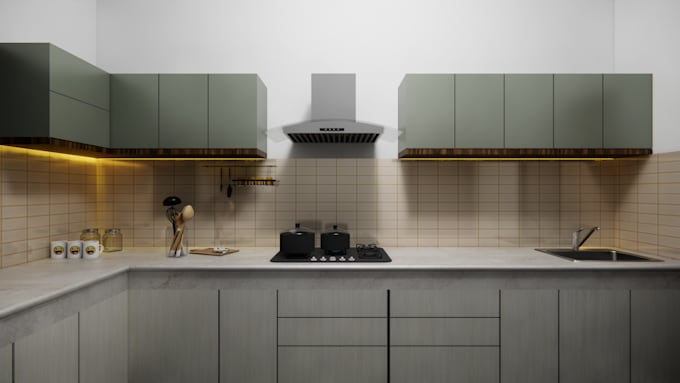 Design high quality modular kitchen renders by Anandkumar77 | Fiverr