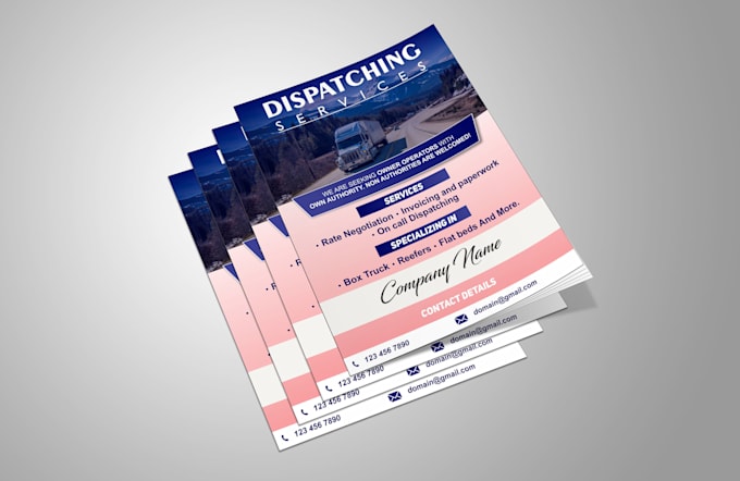 Design elegant trucking dispatching flyers by Awais__razaq | Fiverr