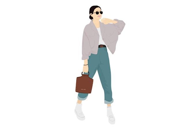 Draw minimalist vector portrait of your ootd in 12hr by Tyra_luthfiyah ...