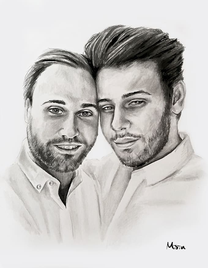 Draw photographic portraits with pencils by Miyumatsumoto | Fiverr