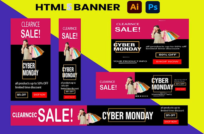 Create attractive animated html5 banner ads from your design by ...