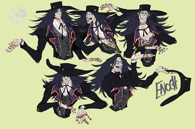 Draw your oc in 5 different torso sketches by Jinxcrest101 | Fiverr