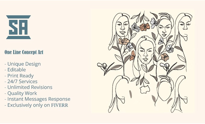 Design one line concept art vector illustration and icons by Honey091 ...