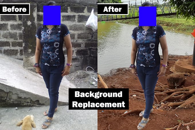Do photo editing like background removal or replacement, body ...