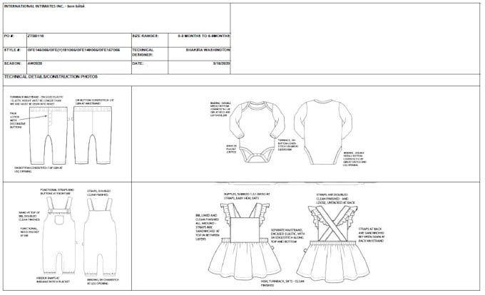 Create tech packs for kids apparel and fashion by Shakirawash | Fiverr
