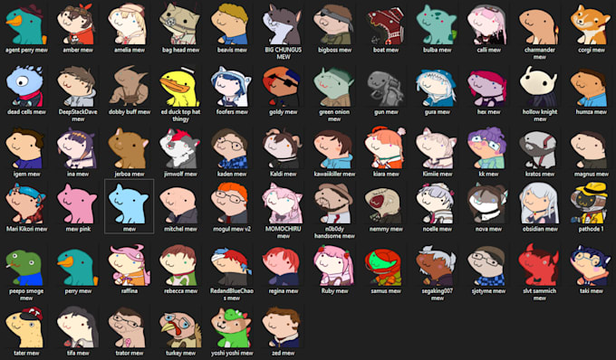 Draw your character as a mew derpy scuff pfp or emote by Martygroth ...