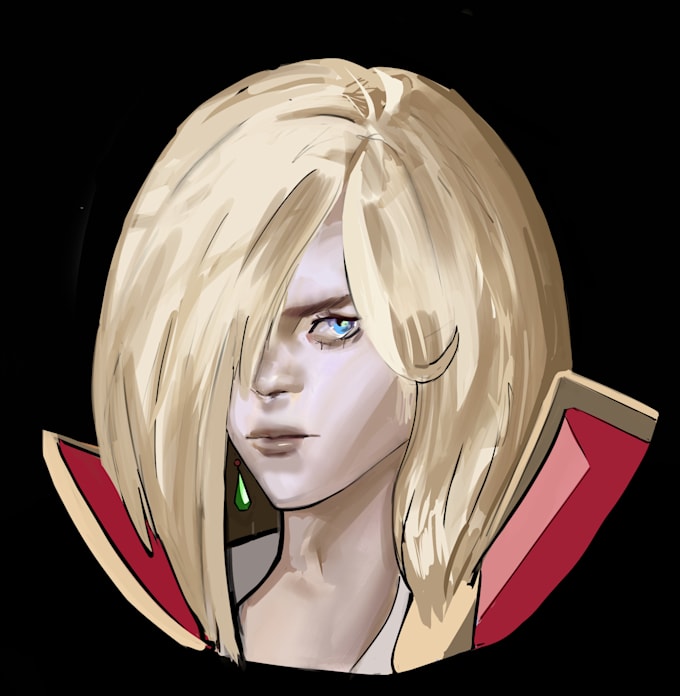 Draw a digital art portrait in realistic or anime style by ...