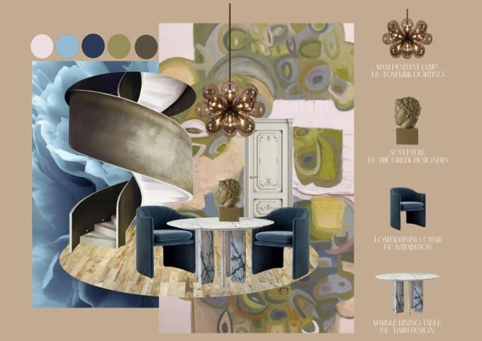 Create an interior design mood board with a color palette by Dinia99 ...
