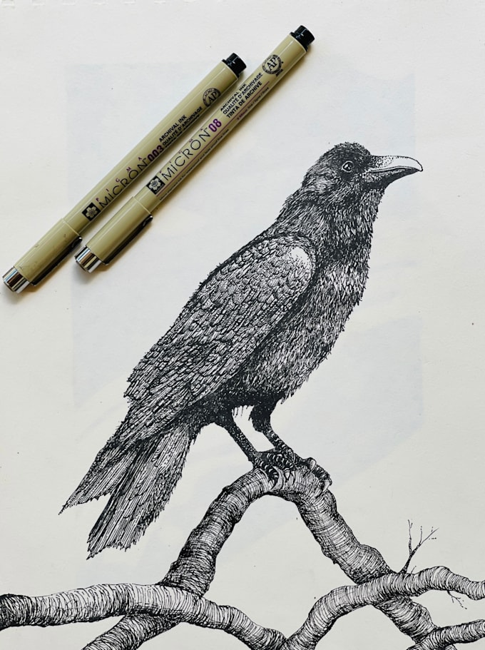 Create unique dark art pen and ink illustrations by Samasing | Fiverr