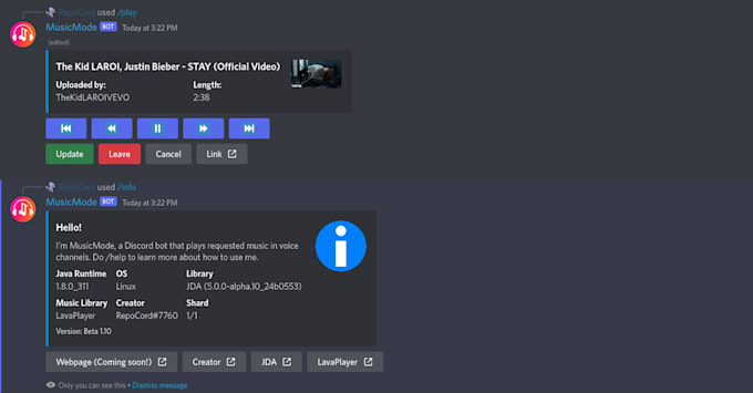 Make a custom discord bot for you by Repocord | Fiverr