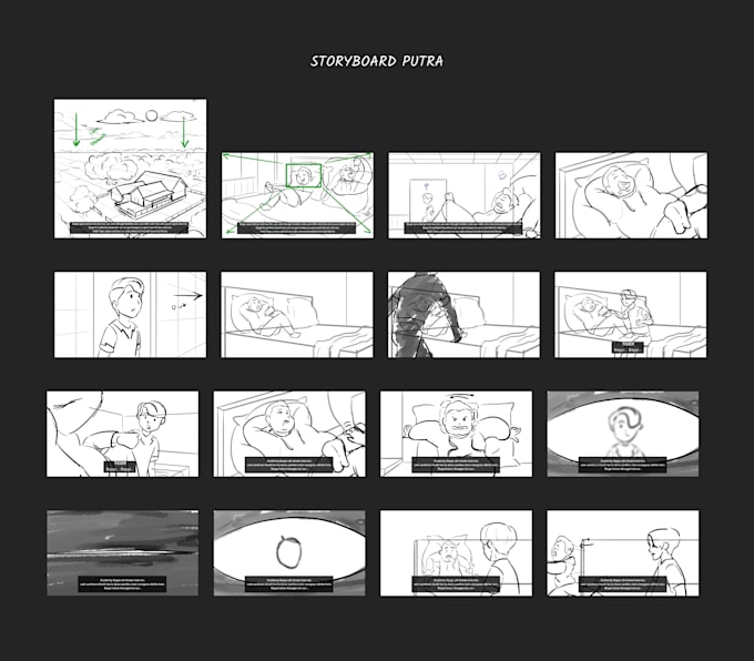 Make a storyboard for animations, feature films, tvc by Abirhosid | Fiverr