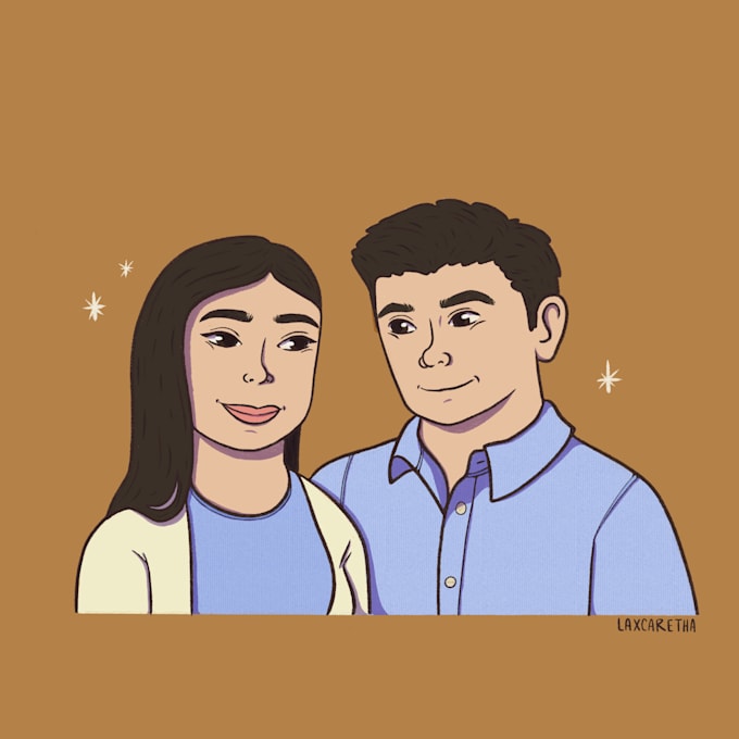 Draw your couple portrait like you want by Xcarethay | Fiverr