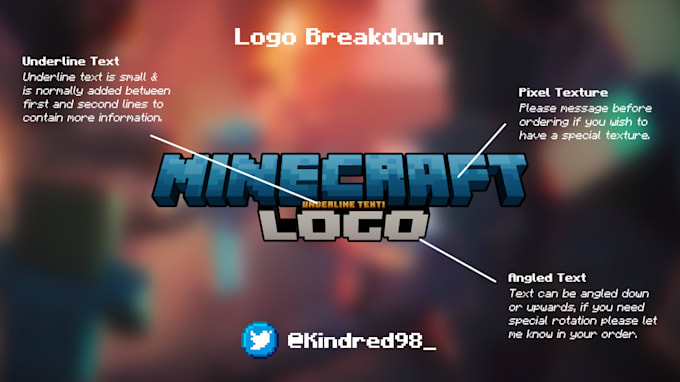 Create a minecraft inspired 3d banner text logo by Kindred98 | Fiverr