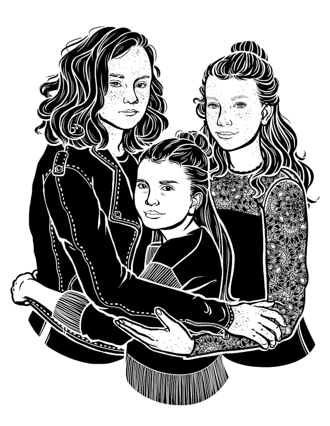 Create a stylized digital linework portrait by Worteltje7 | Fiverr