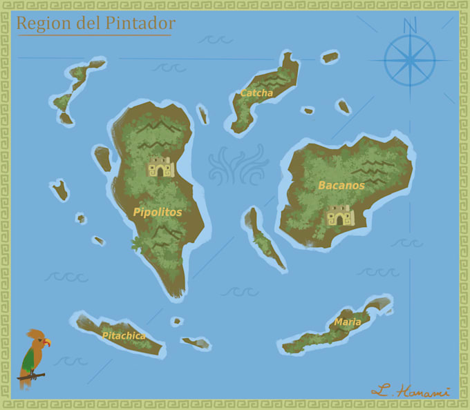 Make illustrated map for ur world by Laurenthanami | Fiverr