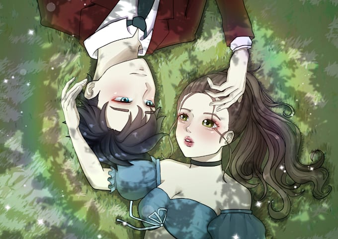 Draw you anime couple art portrait by Galeperezzz | Fiverr